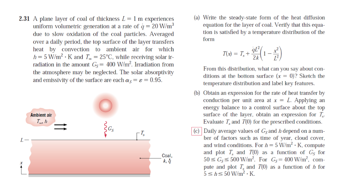 Solved (a) Write the steady-state form of the heat diffusion | Chegg.com