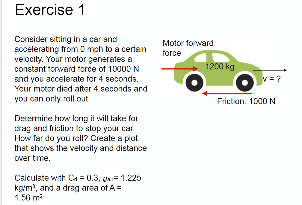 Solved Exercise 1 Consider sitting in a car and accelerating | Chegg.com