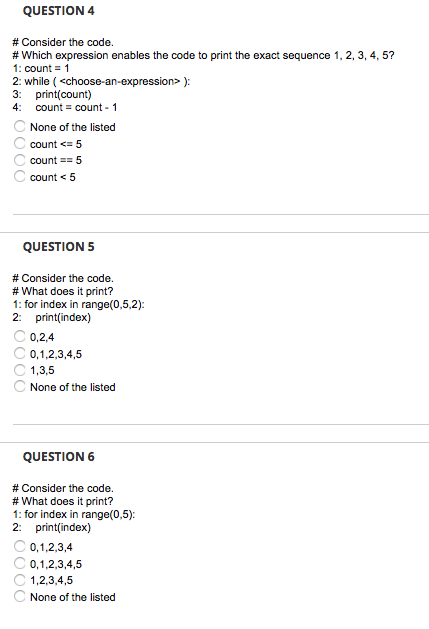 Solved QUESTION 4 # Consider the code. # Which expression | Chegg.com