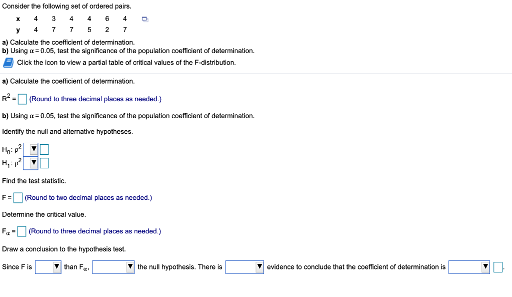 Solved Consider the following set of ordered pairs. х 4 3 4 | Chegg.com