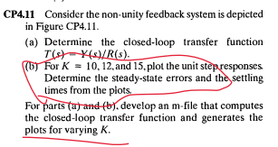 Solved CP4.11 Consider the non-unity feedback system is | Chegg.com