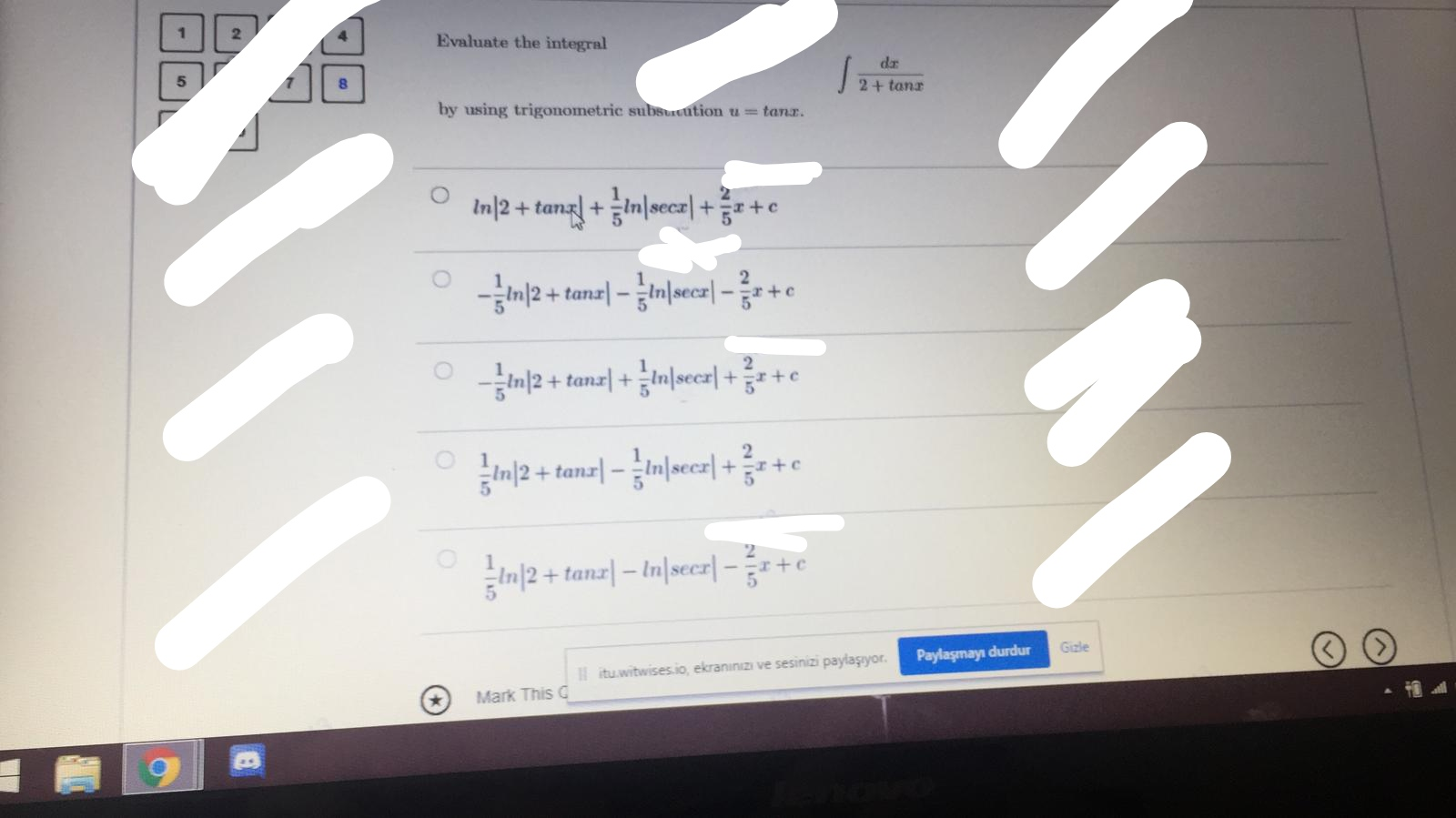 Solved 2 Evaluate the integral 2 + tans by using | Chegg.com
