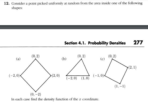 Solved 12. ﻿Consider a point picked uniformly at random from | Chegg.com