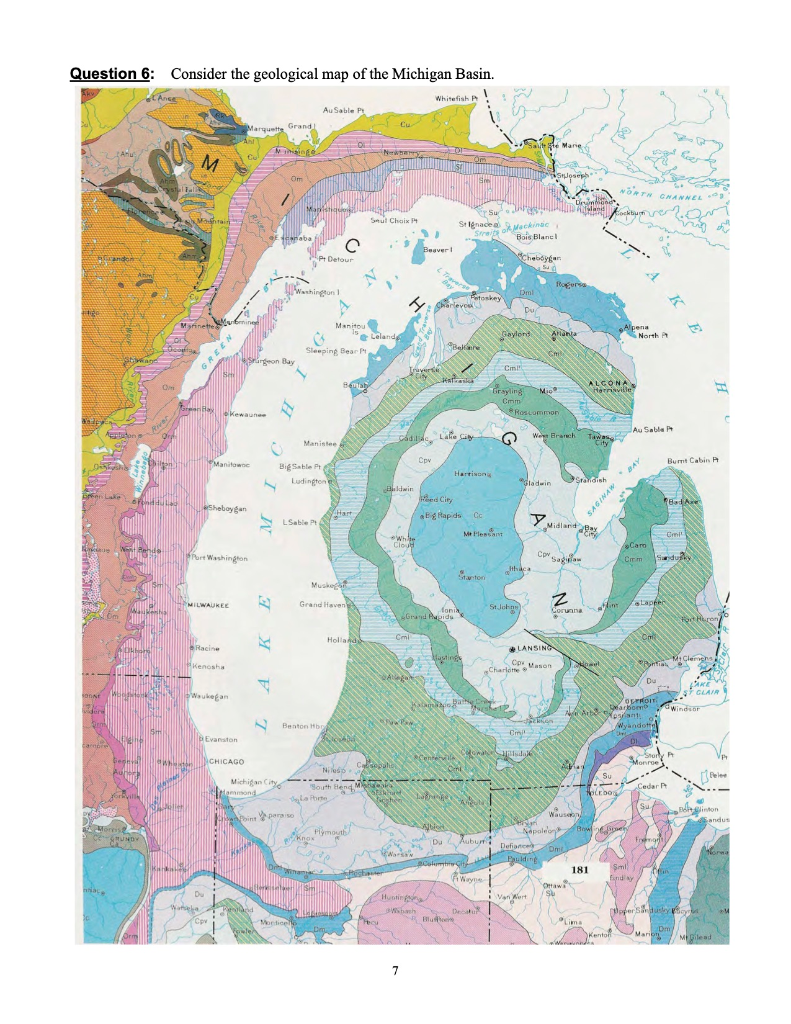 Solved Question 6: Consider the geological map of the | Chegg.com