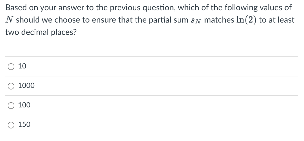 Solved Let's recall the error estimate for the partial sums | Chegg.com