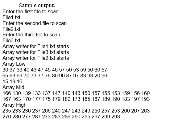 Solved Multithreading threads, each one reading a separate | Chegg.com