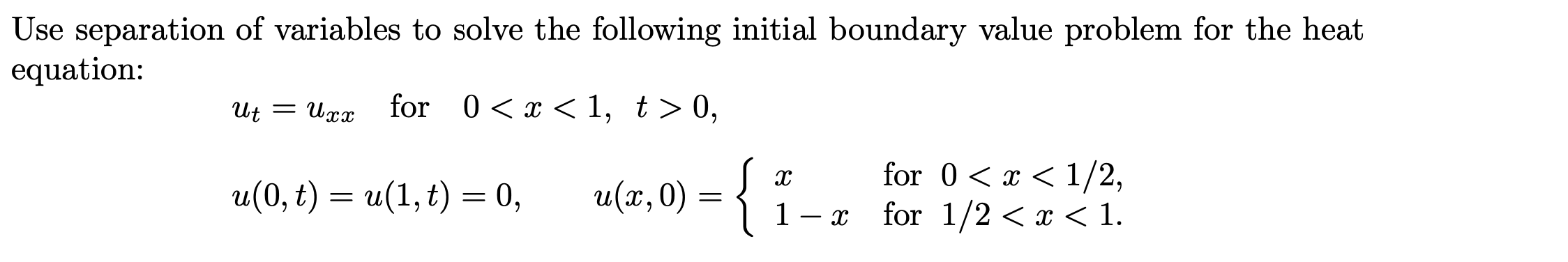 Solved Use separation of variables to solve the following | Chegg.com