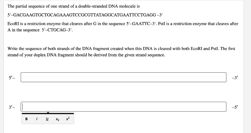 Solved The partial sequence of one strand of a | Chegg.com