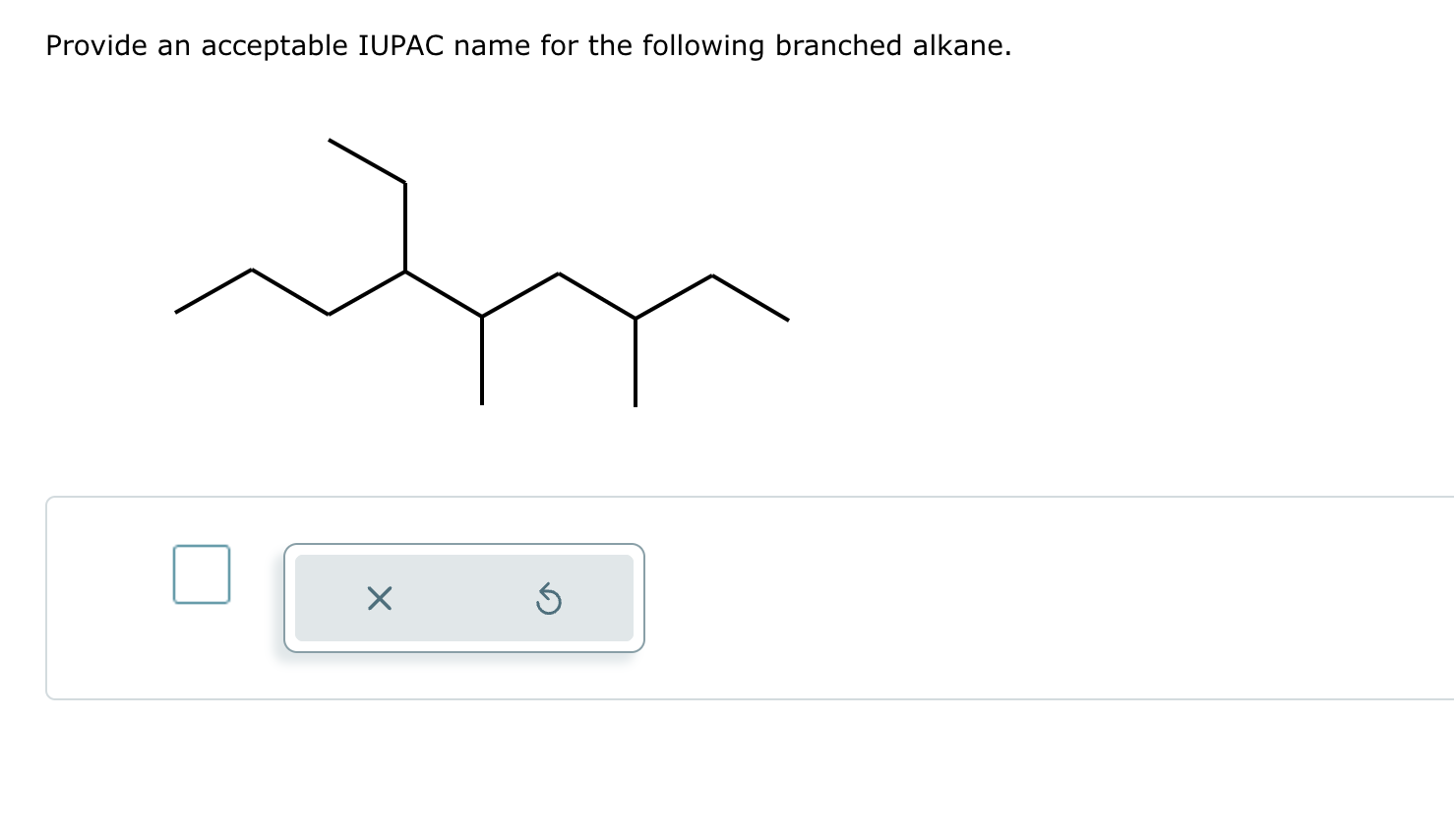 Solved Provide an acceptable IUPAC name for the following | Chegg.com