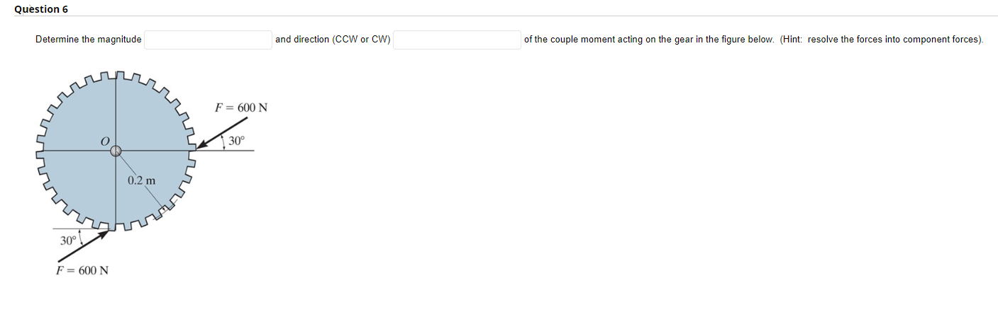 Solved Determine The Magnitude And Direction Ccw Or Cw Of