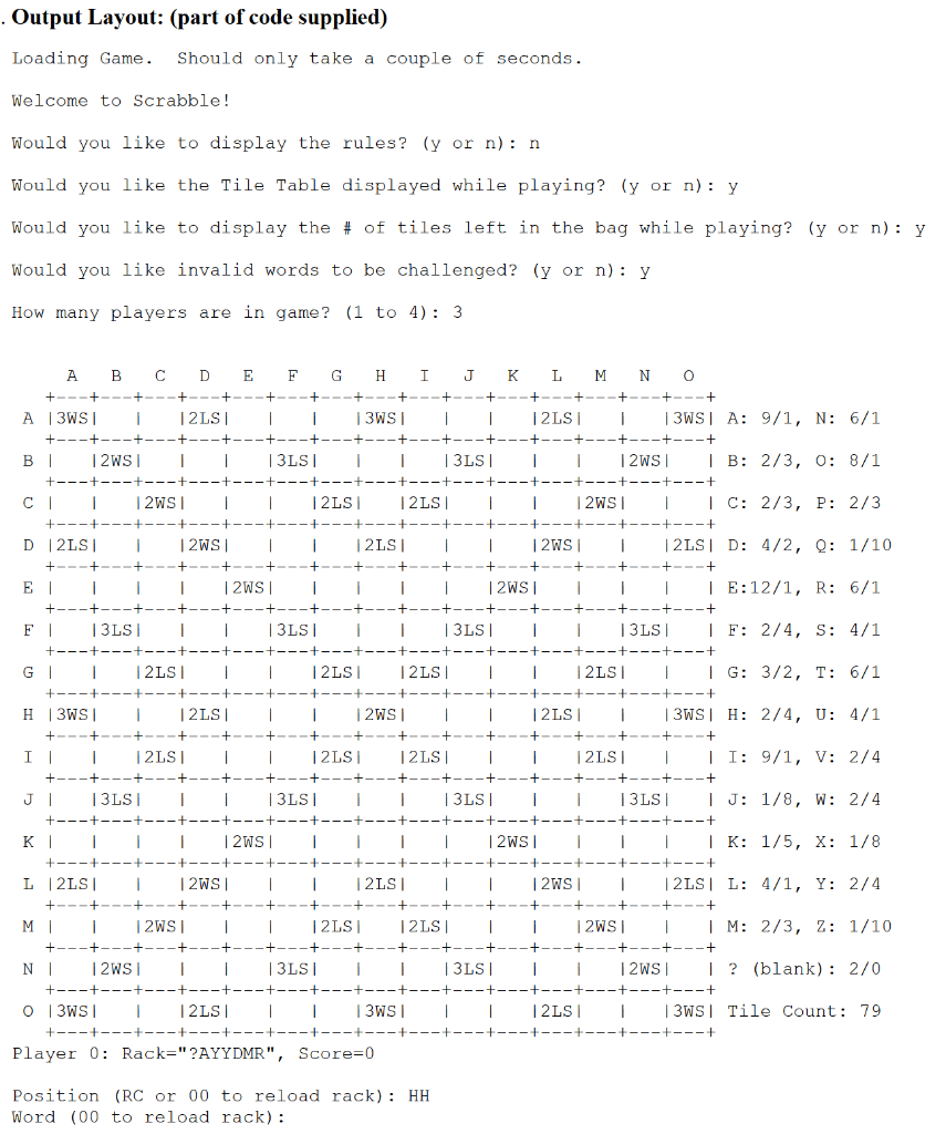 C++ Scrabble Game C++ Scabble game Create class named | Chegg.com