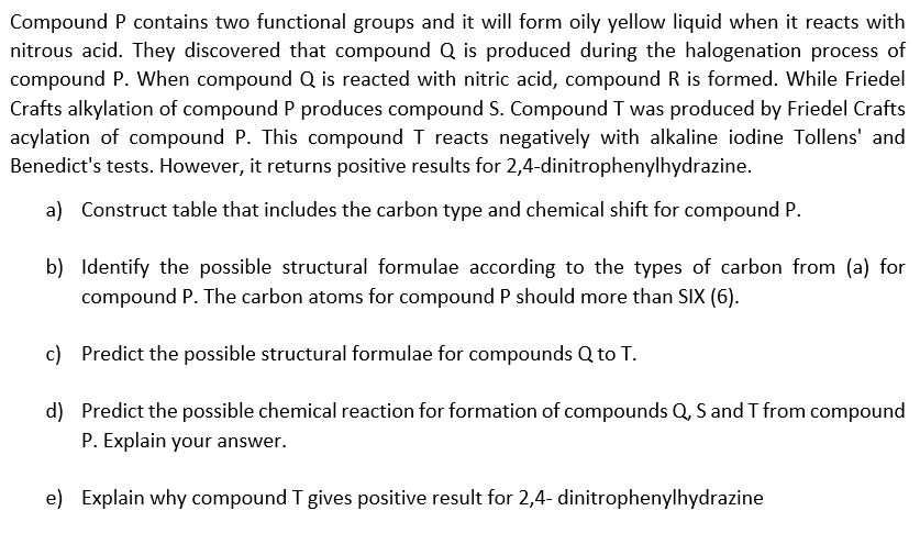 Solved Compound P contains two functional groups and it will | Chegg.com