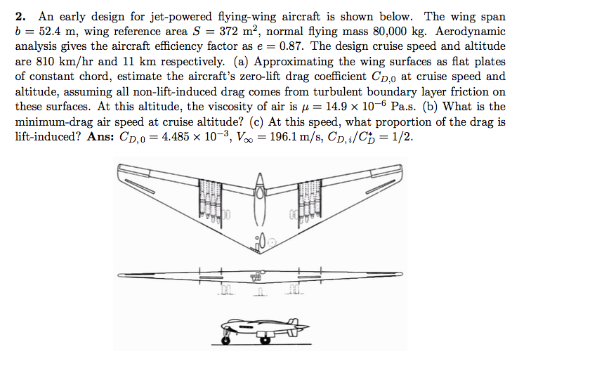 2. An early design for jet-powered flying-wing | Chegg.com