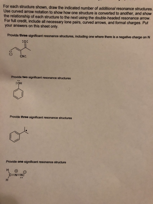 Solved For each structure shown, draw the indicated number | Chegg.com