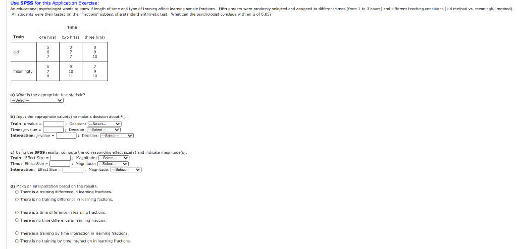 Solved Use SPSS for this Application Exercise: An | Chegg.com