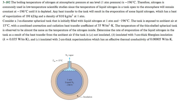 Solved 3-102 The boiling temperature of nitrogen at | Chegg.com