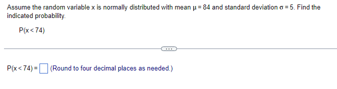 Solved Assume the random variable x is normally distributed | Chegg.com