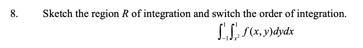 Solved Sketch the region R of integration and switch the | Chegg.com