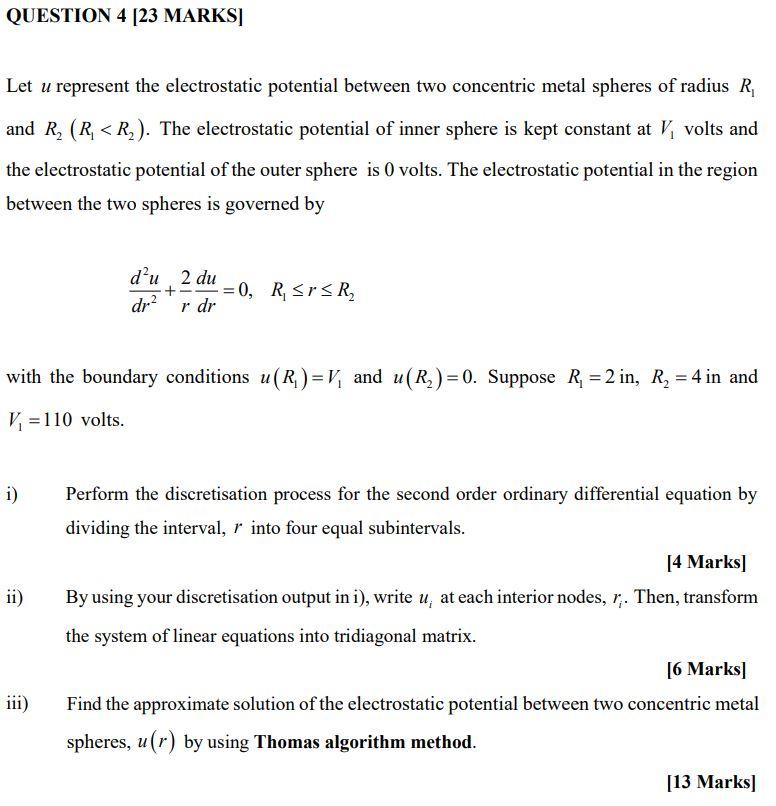 Solved QUESTION 4 [23 MARKS] Let u represent the | Chegg.com