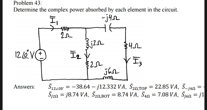 Solved Problem 43 Determine the complex power absorbed by | Chegg.com