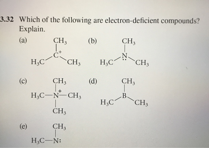 Solved 3.32 Which of the following are electron-deficient | Chegg.com