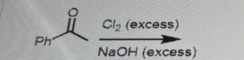 Solved Cl2 (excess) Ph NaOH (excess) IZ 1. LIAIHA 2. H30* | Chegg.com