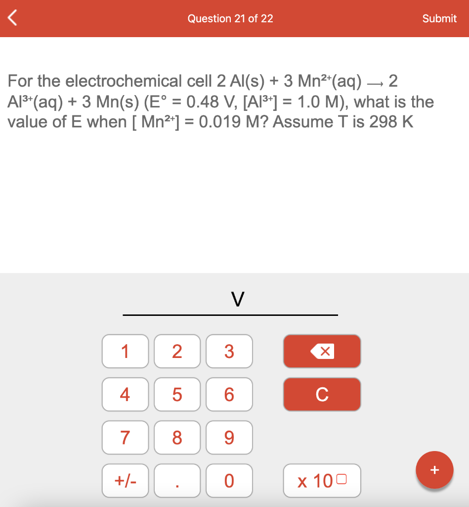 Solved Consider a galvanic electrochemical cell constructed | Chegg.com