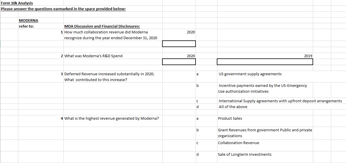 Solved Form 10k Analysis Please answer the questions | Chegg.com