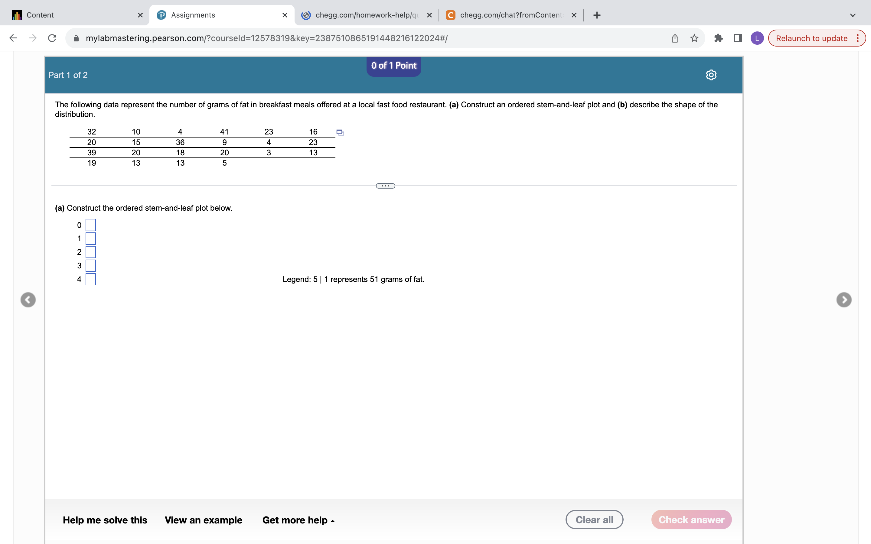 Solved distribution.(a) ﻿Construct the ordered stem-and-leaf | Chegg.com