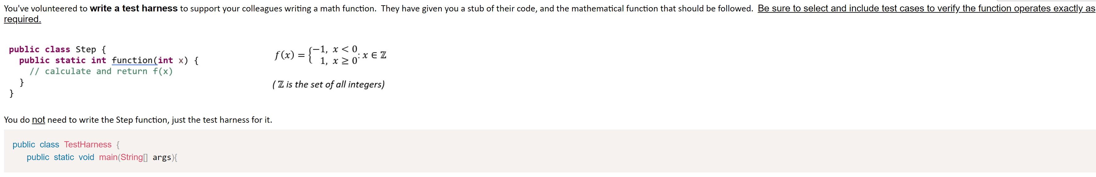 required. public class Step \{ public static int | Chegg.com
