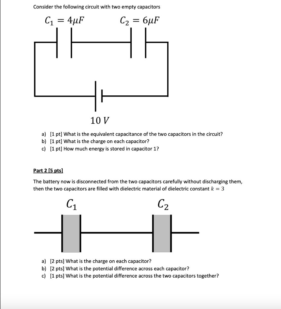 Solved Consider the following circuit with two empty | Chegg.com