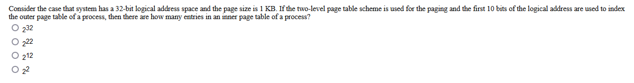 Solved Consider the case that system has a 32-bit logical | Chegg.com