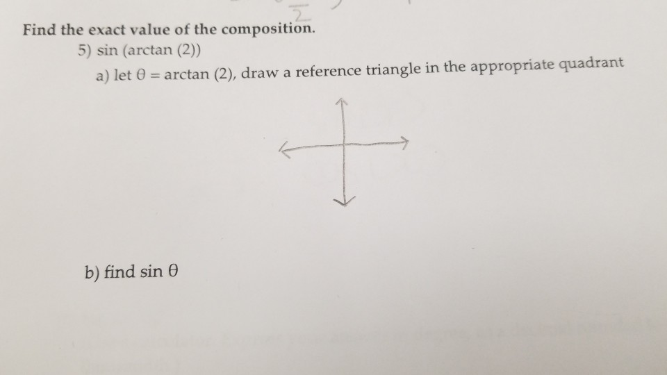 Solved 2 Find the exact value of the composition 5) sin | Chegg.com