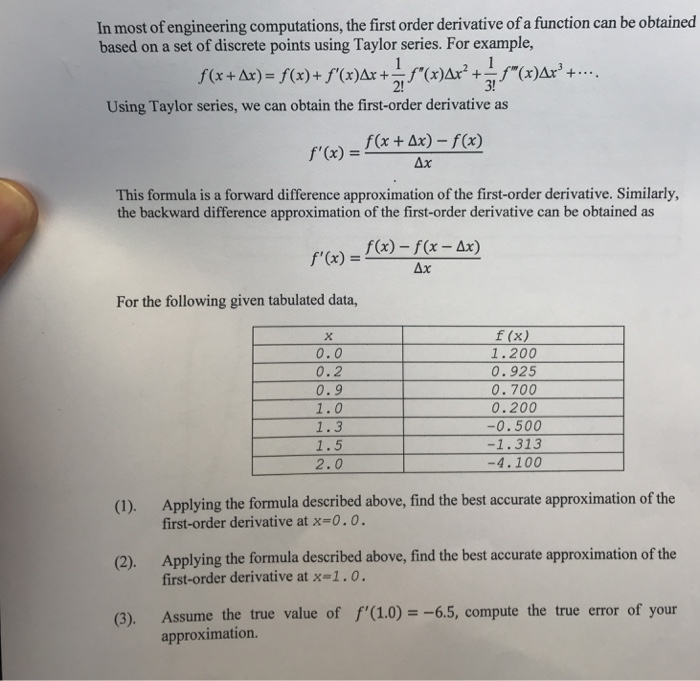 Solved In most of engineering computations, the first order | Chegg.com