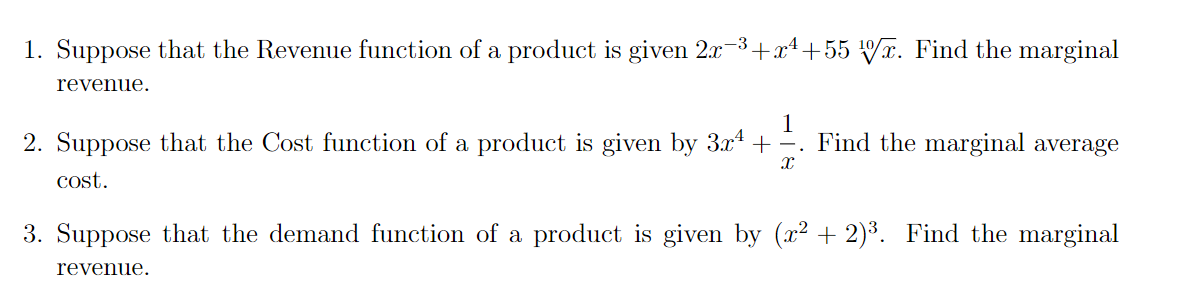 Solved Suppose that the Revenue function of a product is | Chegg.com