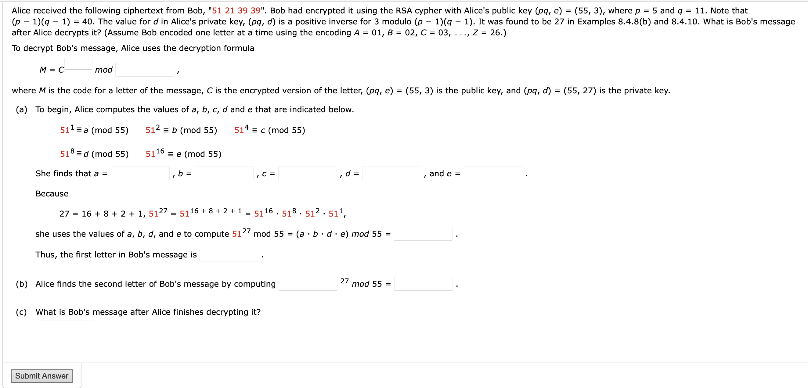 Solved after Alice decrypts it? (Assume Bob encoded one | Chegg.com