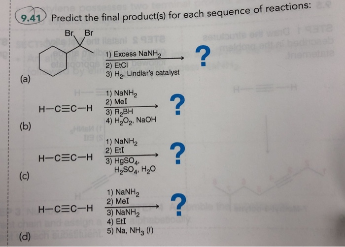 Solved Predict the final products) for each sequence of | Chegg.com