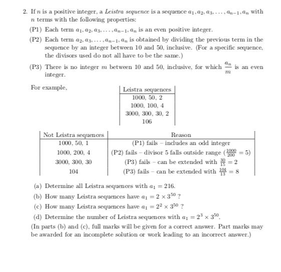 an m is an even 2. If n is a positive integer, a | Chegg.com