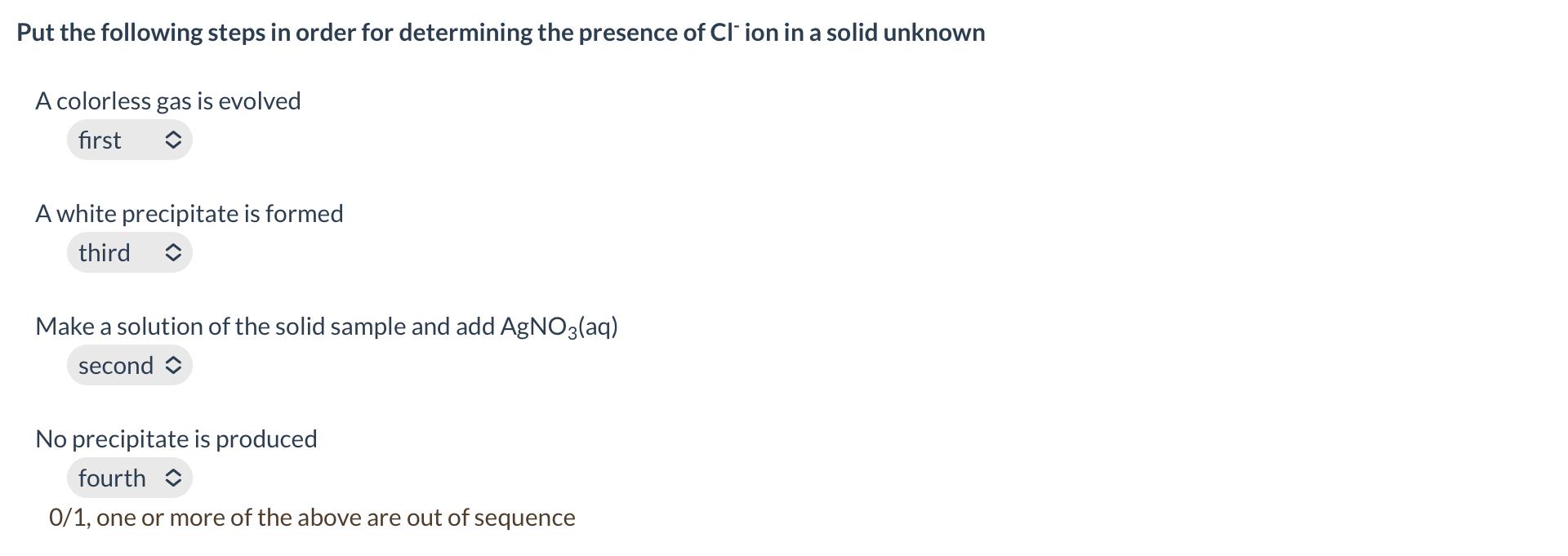Solved Put the following steps in order for determining the | Chegg.com