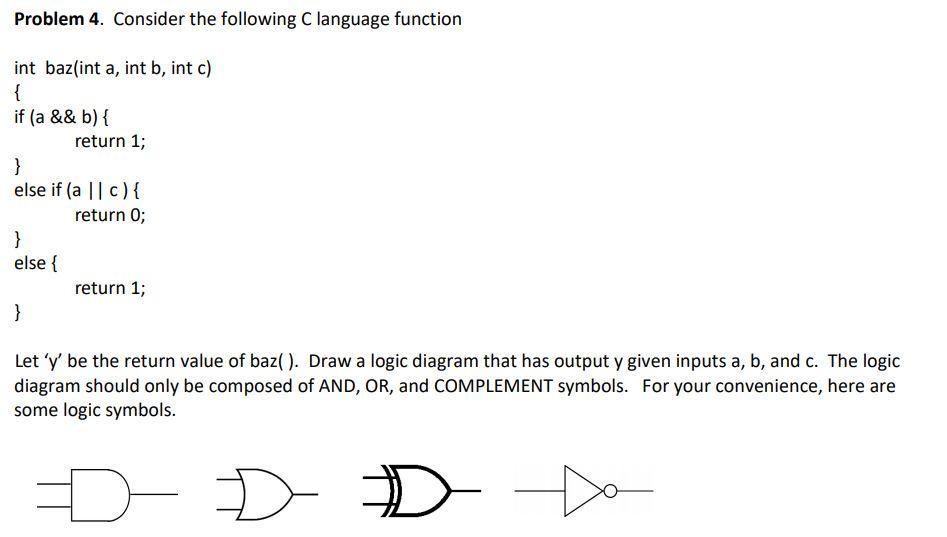 Solved Problem 4 Consider The Following C Language Function 0721