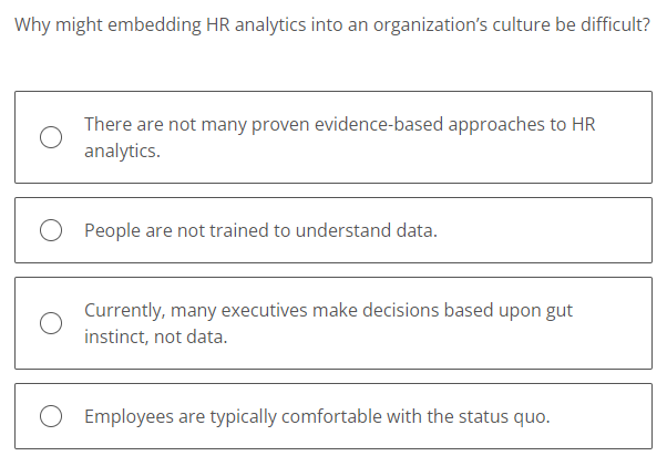 Solved Why might embedding HR analytics into an | Chegg.com