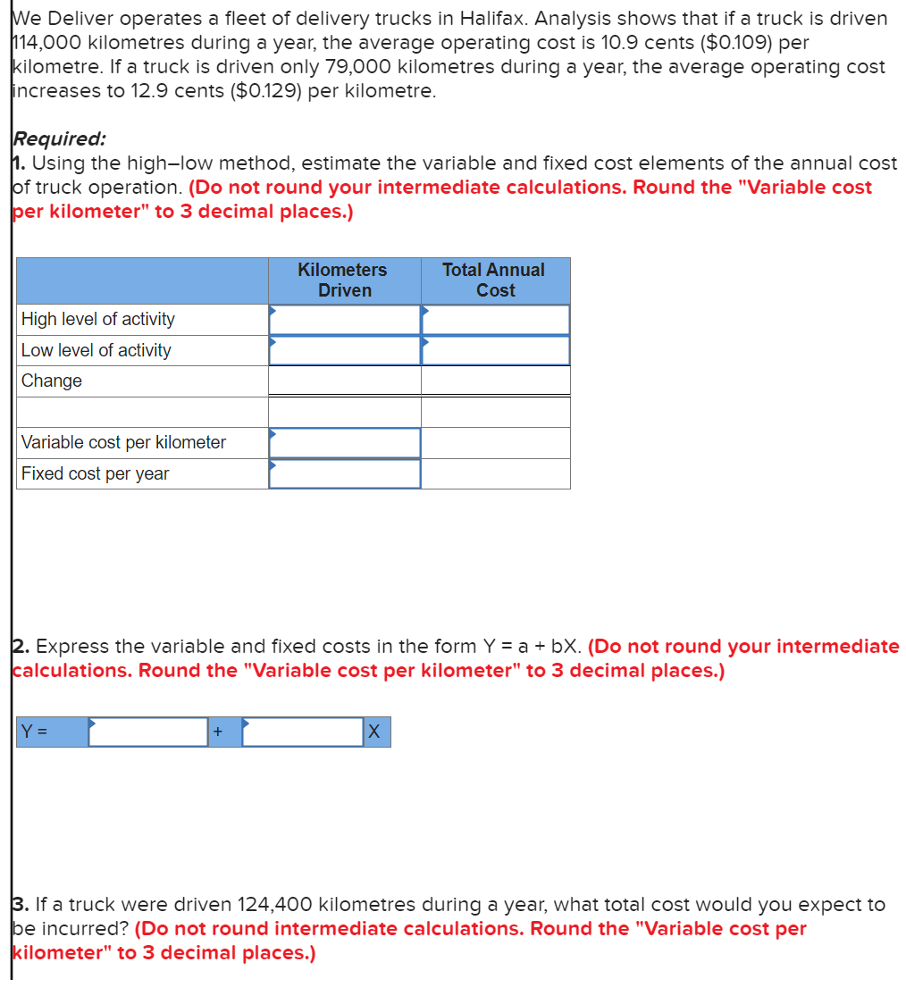 Solved We Deliver operates a fleet of delivery trucks in | Chegg.com