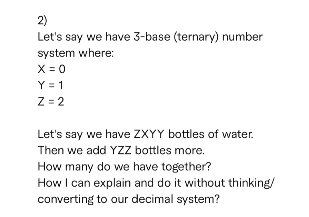Solved 2) Let's say we have 3-base (ternary) number system | Chegg.com