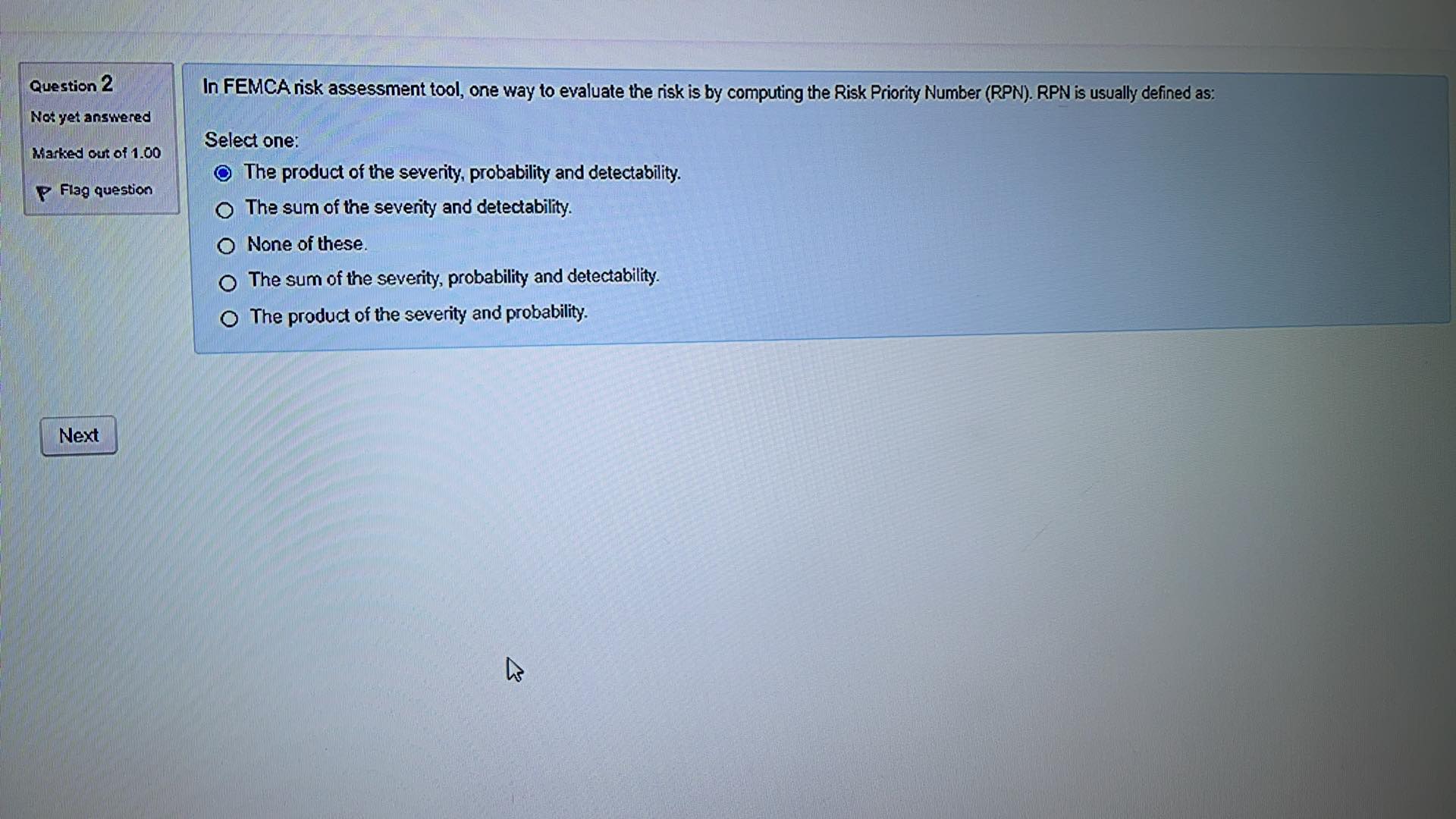 Solved by an EXPERT Question 2In FEMCA risk assessment tool, one way to | Chegg.com
