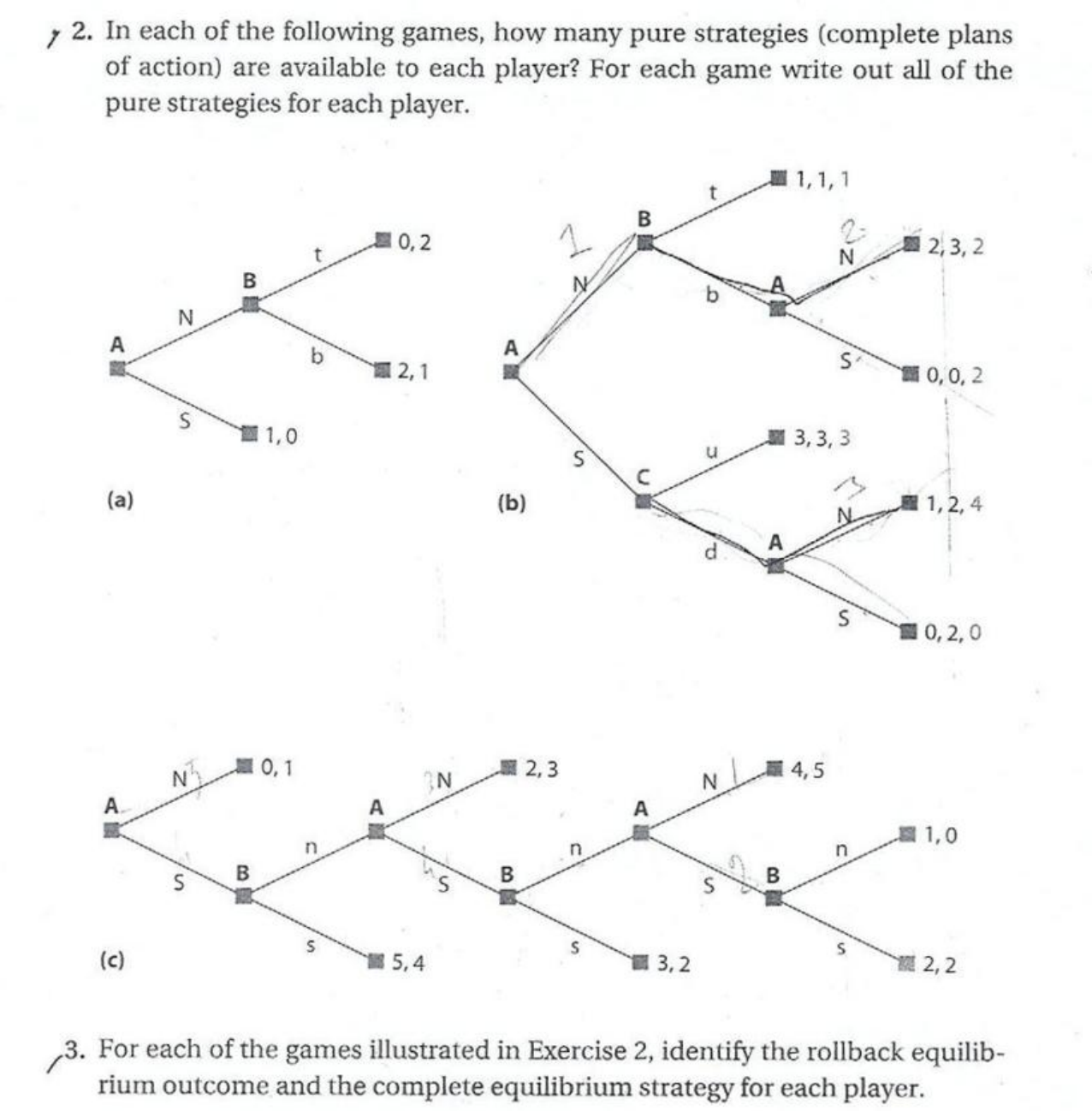 Solved y 2. ﻿In each of the following games, how many pure | Chegg.com