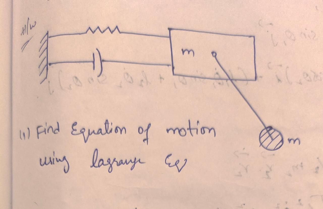 Solved 11) Find Equation of motion using lagrange Eo | Chegg.com