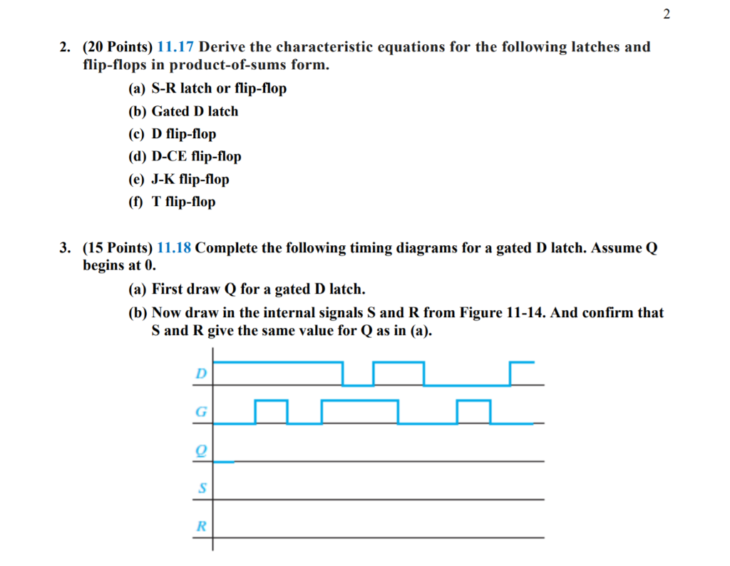 Solved 2 2. (20 Points) 11.17 Derive the characteristic | Chegg.com