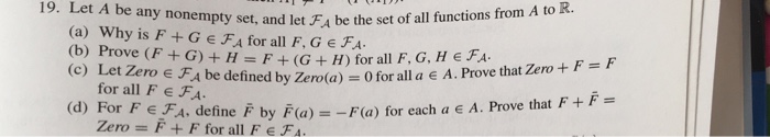 Solved 20. Let FA be defined as in Exercise For F. G e FA, | Chegg.com