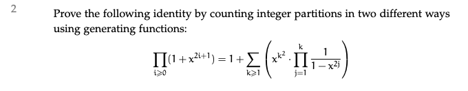by counting integer partitions in two different ways | Chegg.com