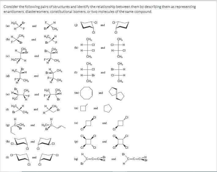 Solved Consider the following pairs of structures and | Chegg.com